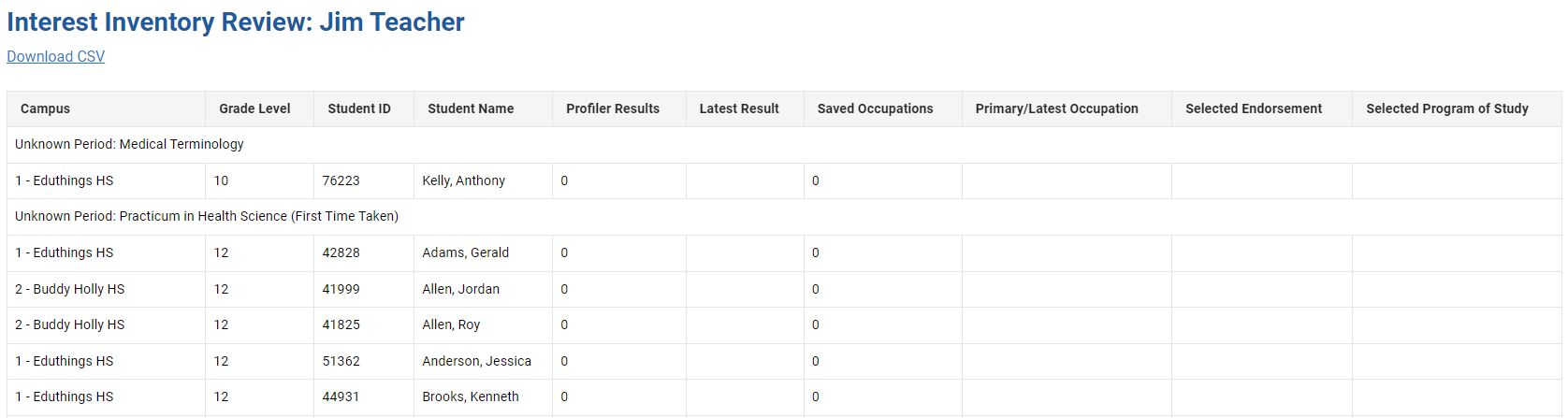 Reviewing Student Interest Inventory Progress -updated – Support Center