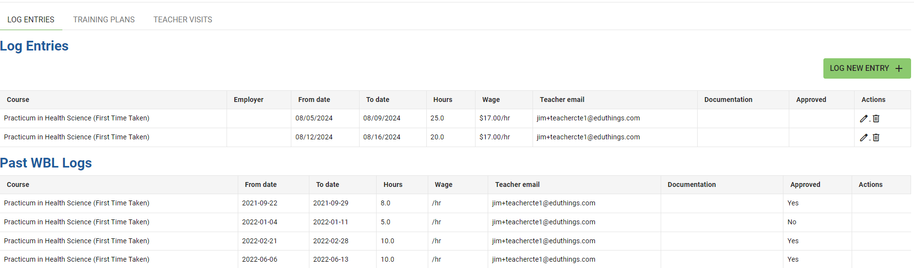 How Teachers can manage WBL entries- updated – Support Center