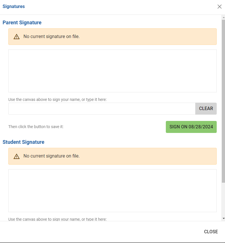 Student & Parent Signatures for 4/7 Year plans - updated – Support Center