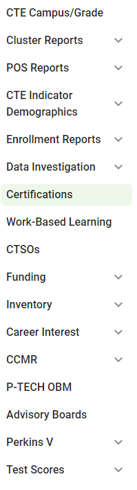 How does a CTE Admin find Industry Certification data? updated ...